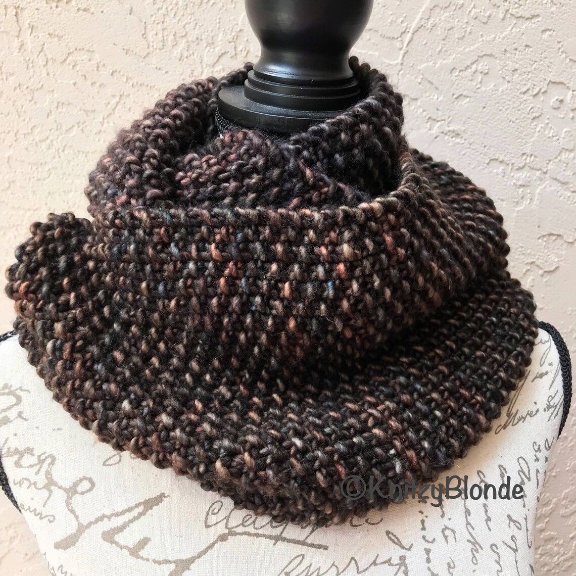 Outlander Infinity Scarf Cowl Seed Stitch Luxe Merino Wool Chunky Yarn ...