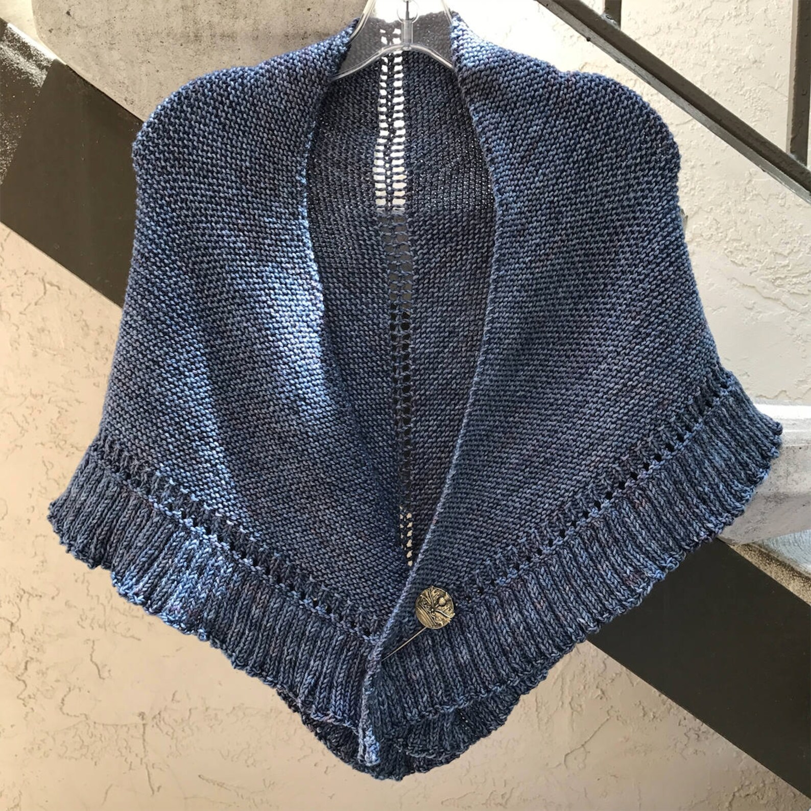 Lallybroch Shawl Custom Hand Knit Ruffle Triangle Shawl 4 | Etsy