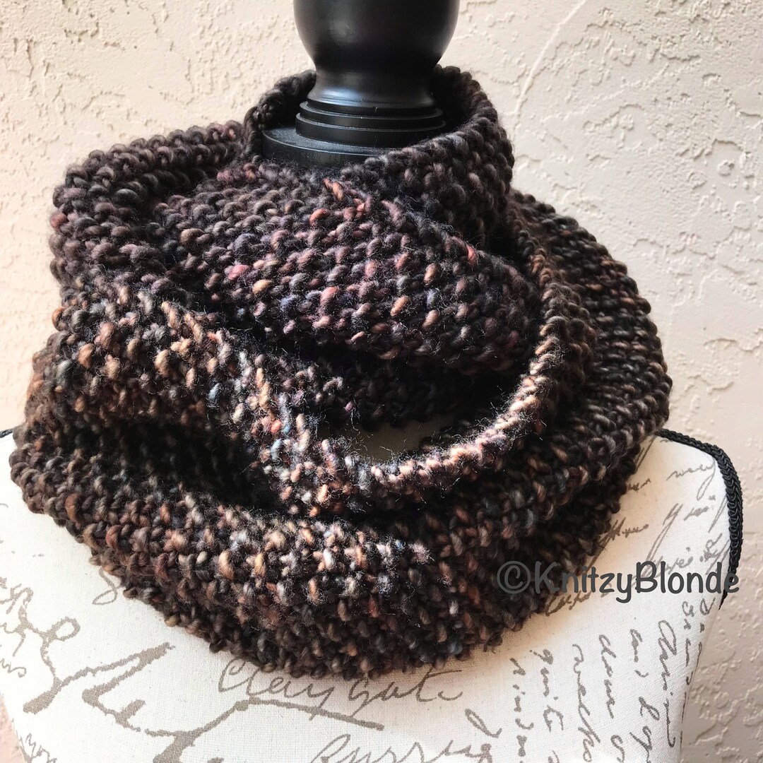 Outlander Infinity Scarf Cowl Seed Stitch Luxe Merino Wool Chunky Yarn ...