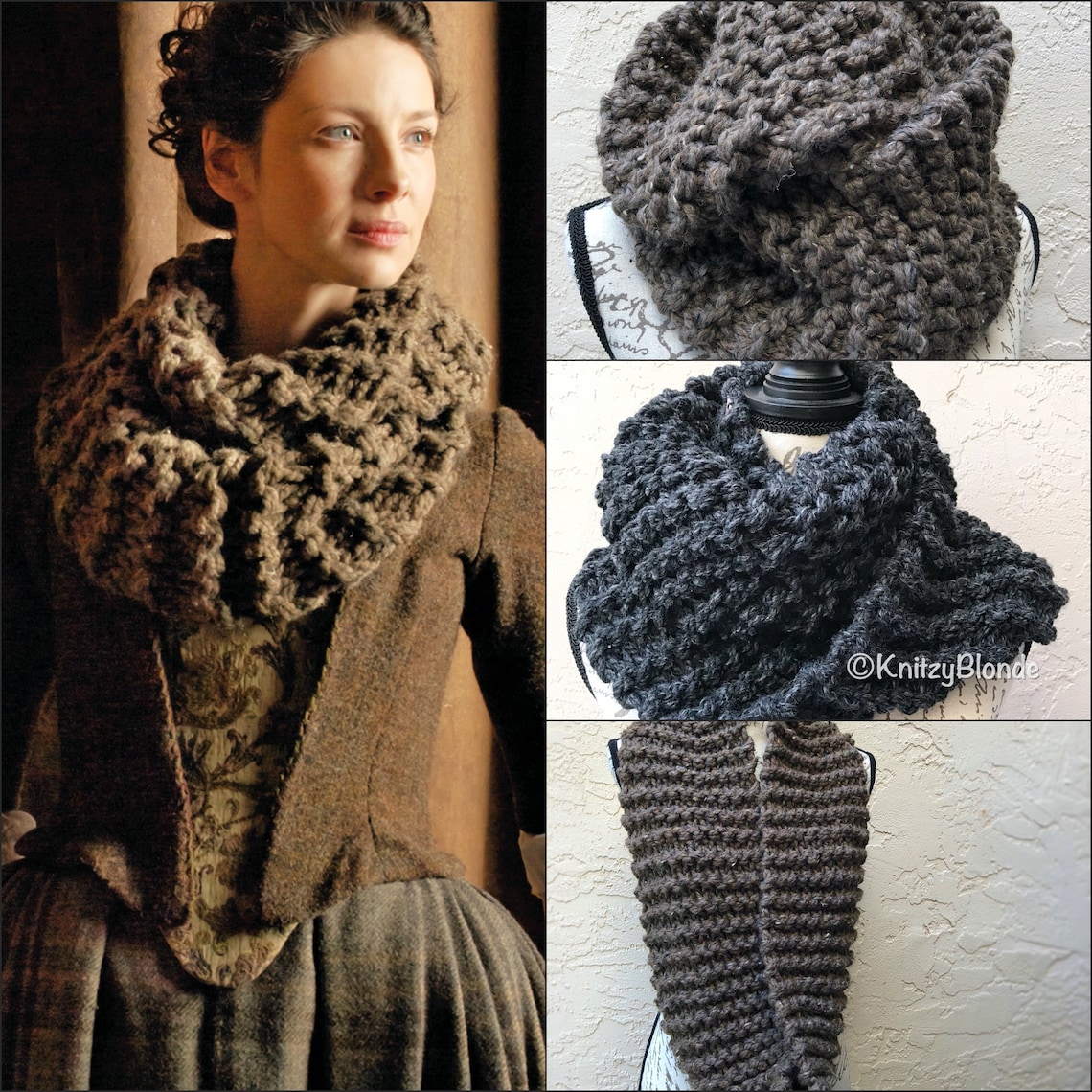 Claire's Cowl Outlander PDF Knitting Pattern 2 Patterns | Etsy