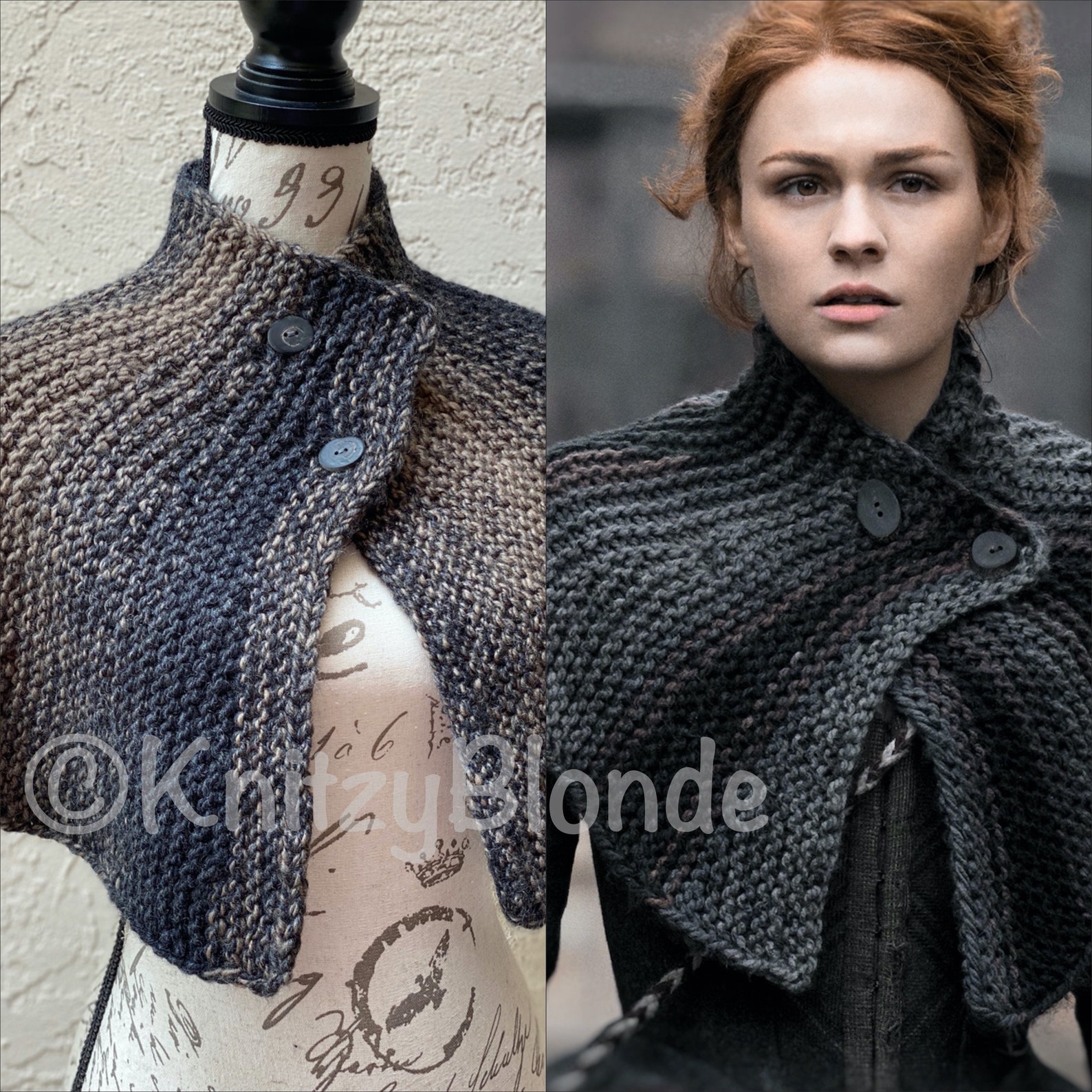 Outlander Capelet Wrap Brianna Fraser Season 4 Cape, Custom Knit in 6 ...