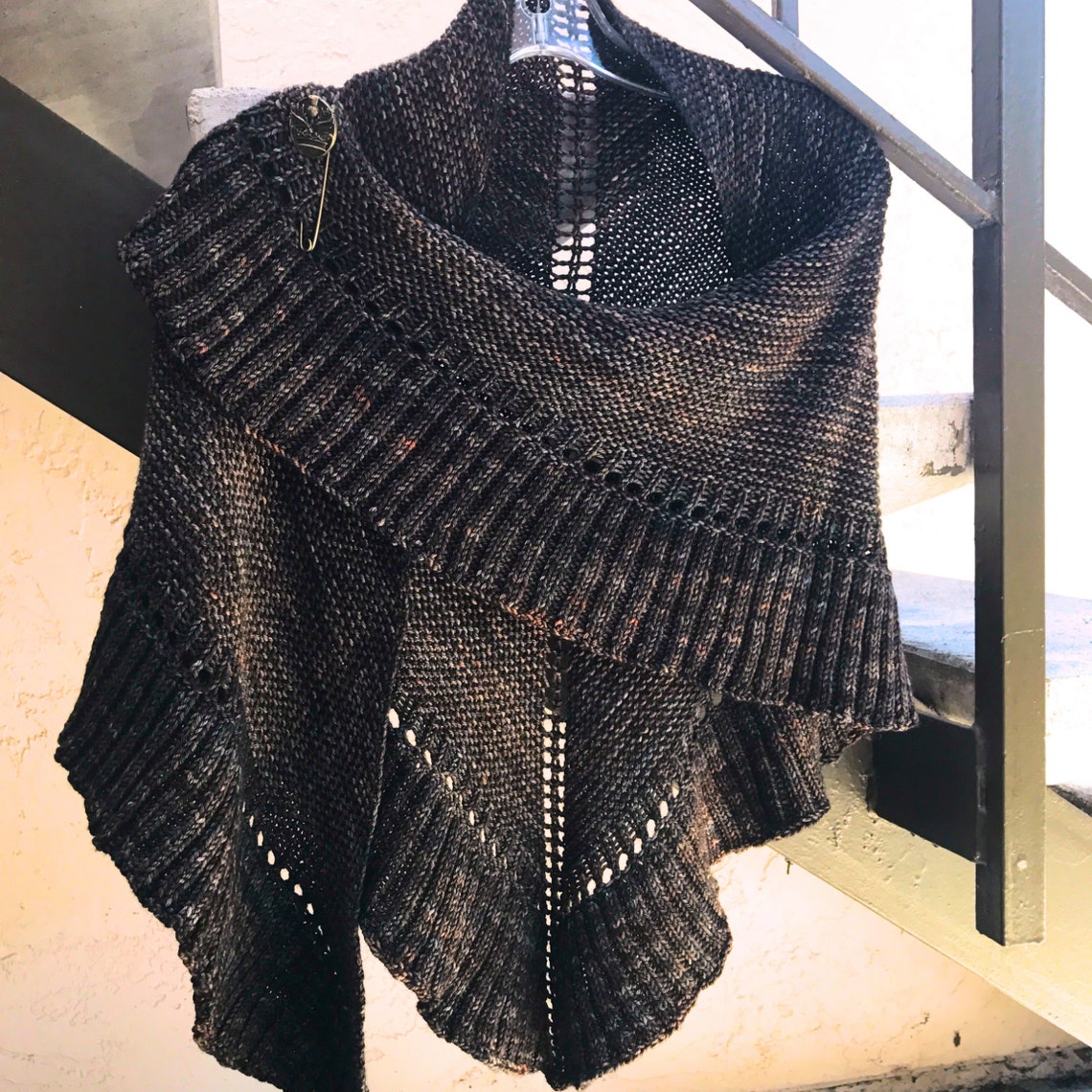 Lallybroch Shawl Custom Hand Knit Ruffle Triangle Shawl 4 | Etsy