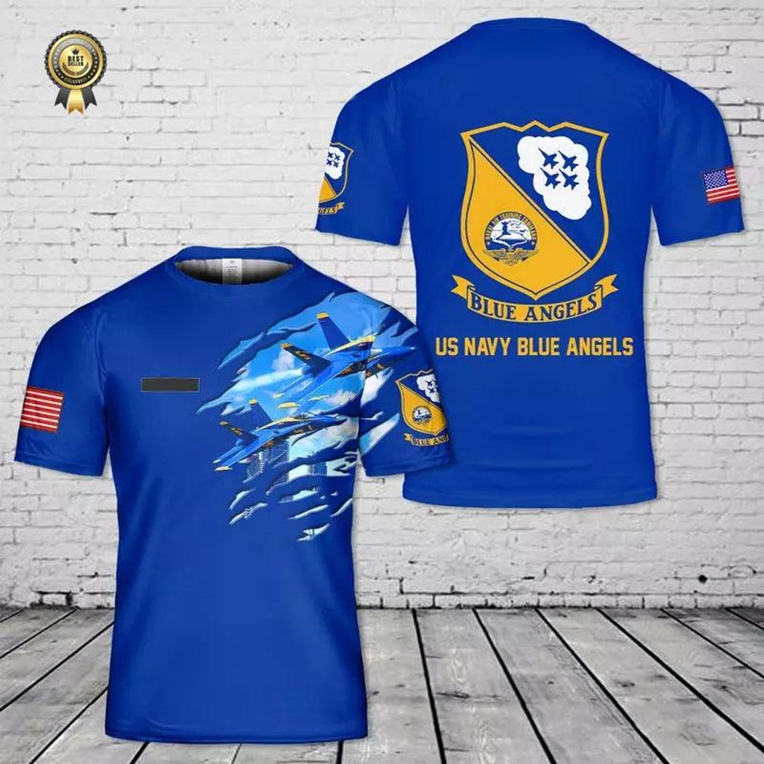 U.S. Navy Blue Angels T-shirt Custom Airshow Design With Fighter Jets ...