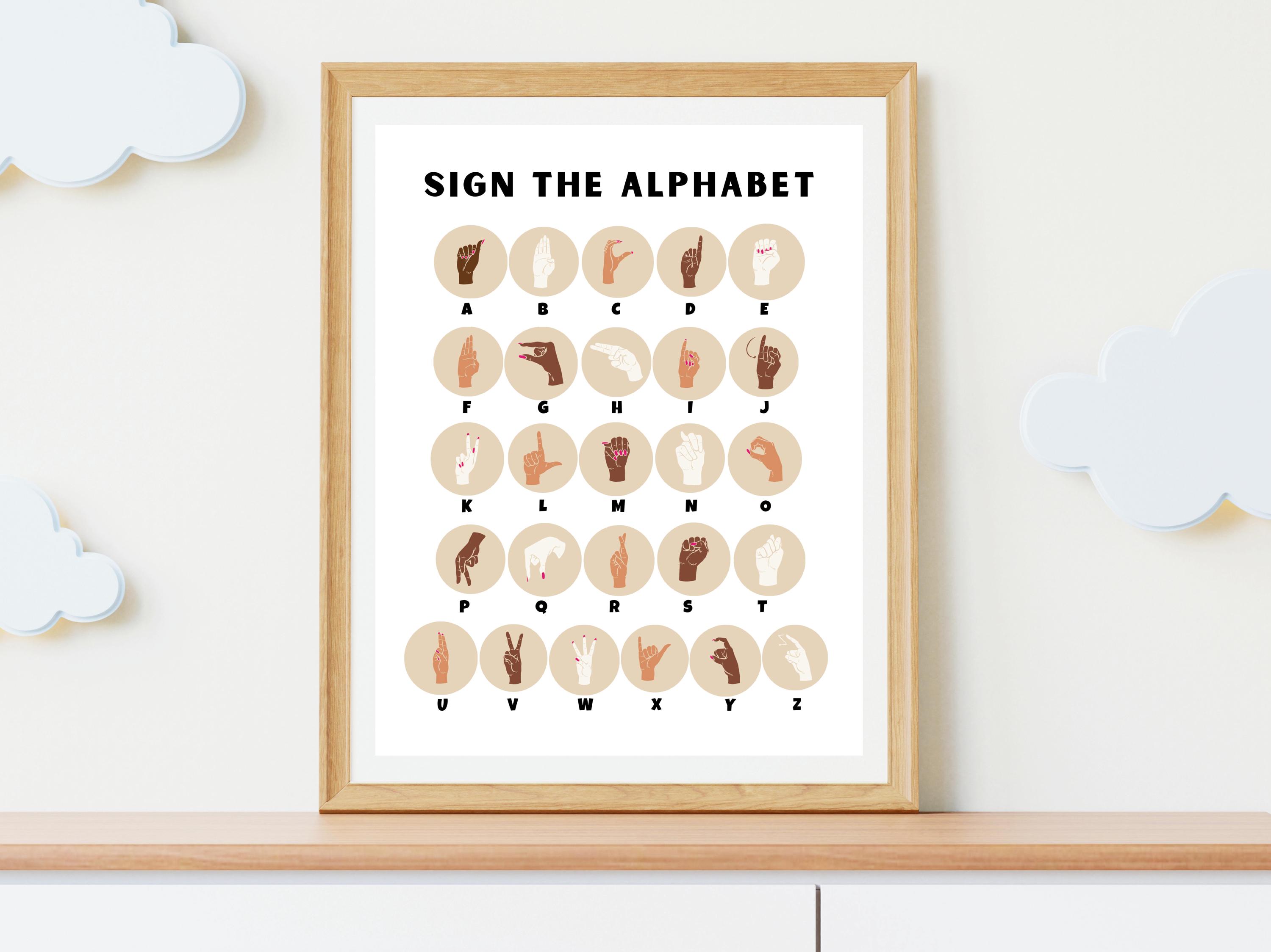 ASL Alphabet Poster and ASL Numbers Digital Poster Bundle Learn Sign ...