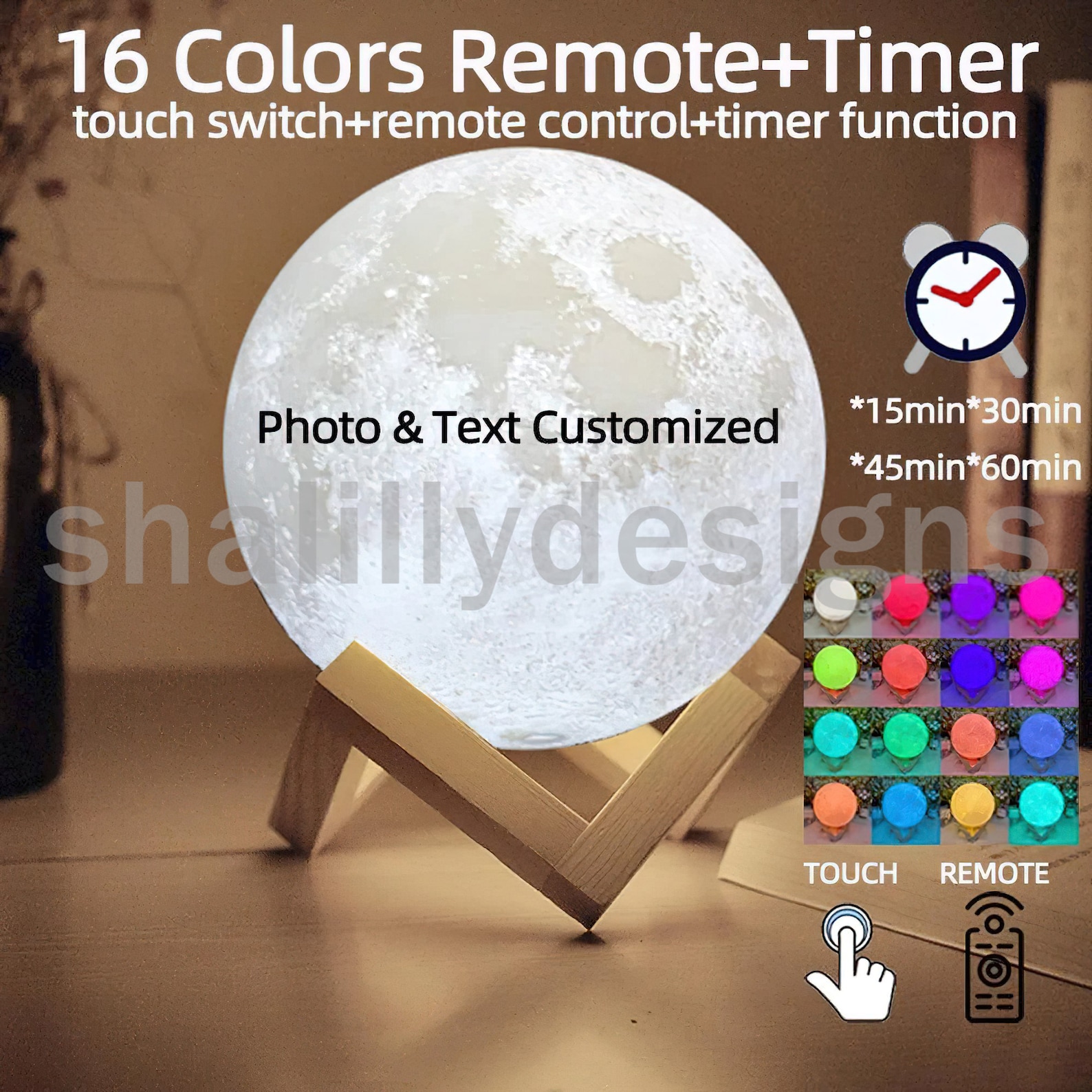 Personalization Lunar Moon Lamp Night Light,3d Print Moonlight ...