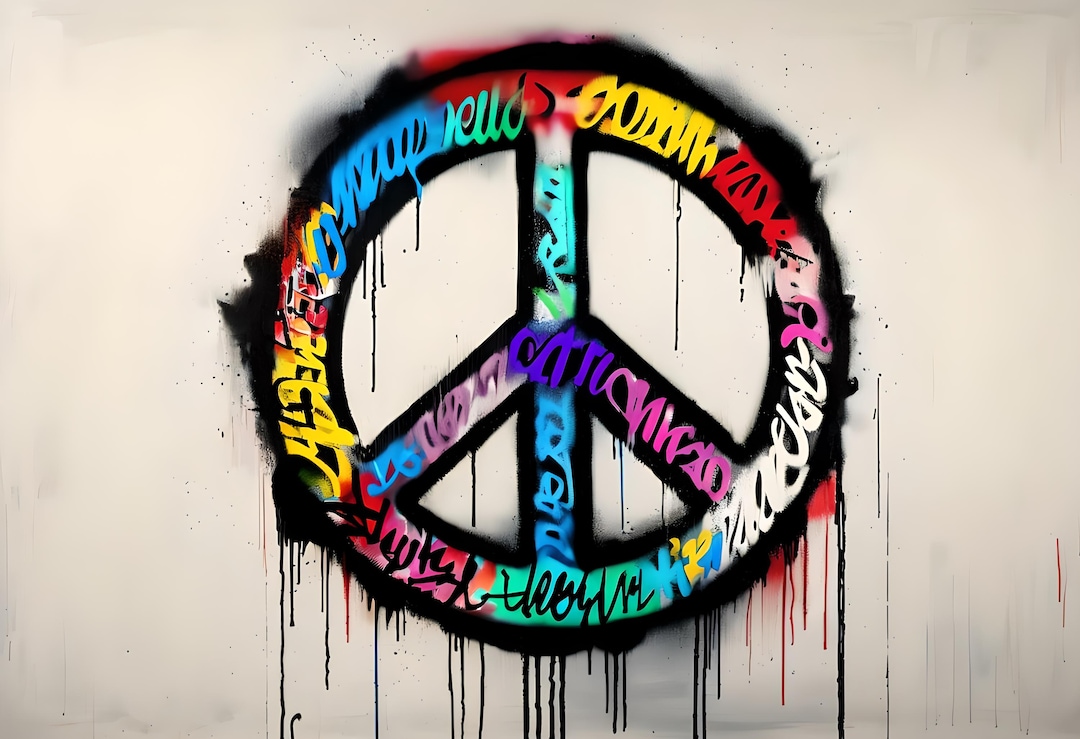 GRAFFITI Peace Symbol | Wall Art Poster | Digital Download | Street Art ...