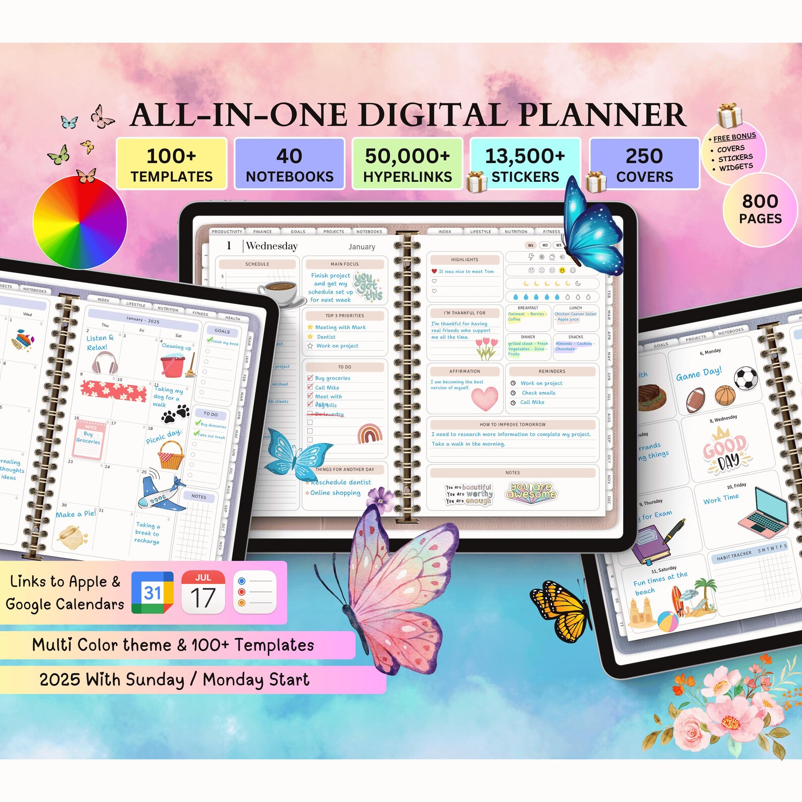All-in-one Digital Planner 2025 Digital Planner, Digital Journal ...