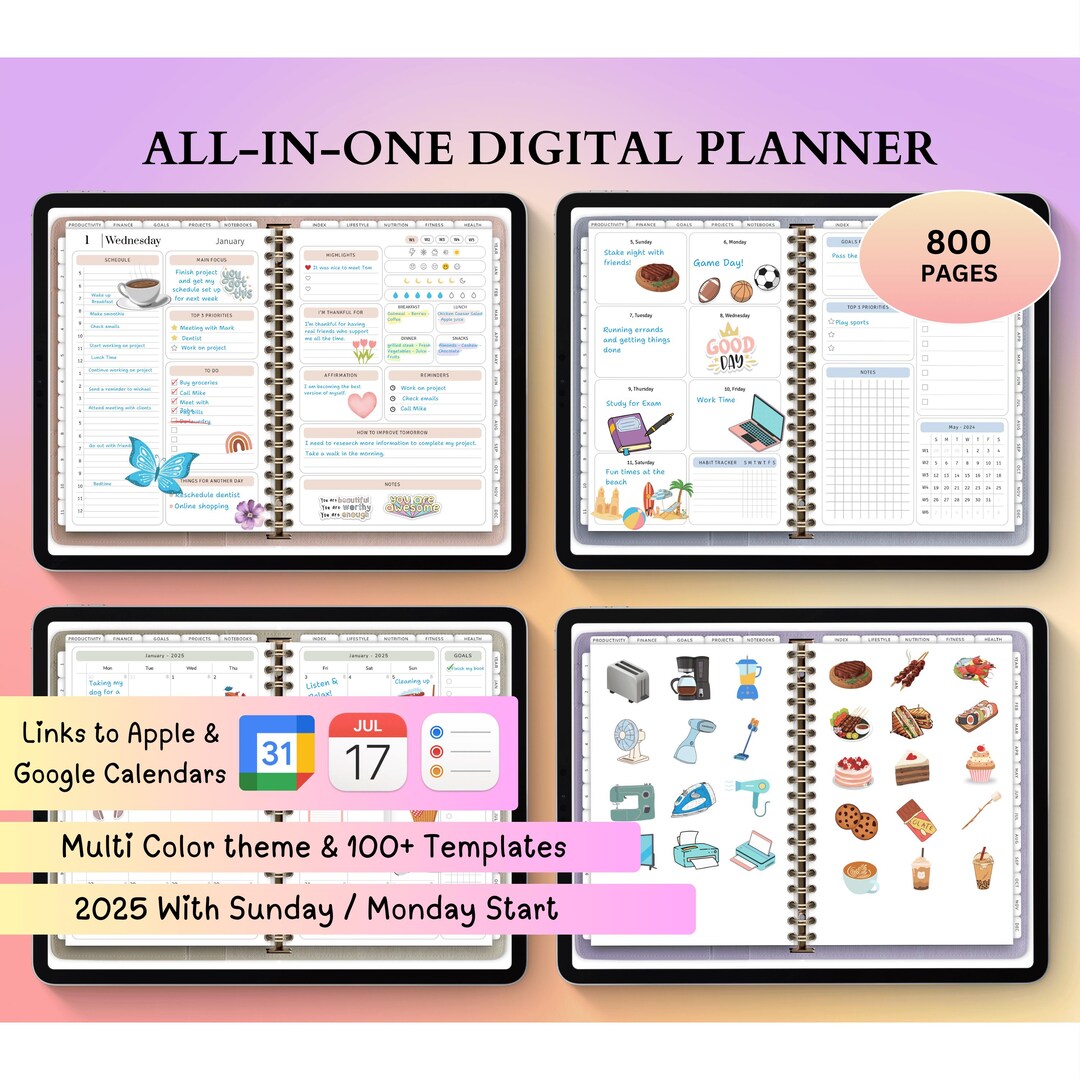 2025 Digital Planner for Goodnotes, Notability, iPad & Tablet Aesthetic ...