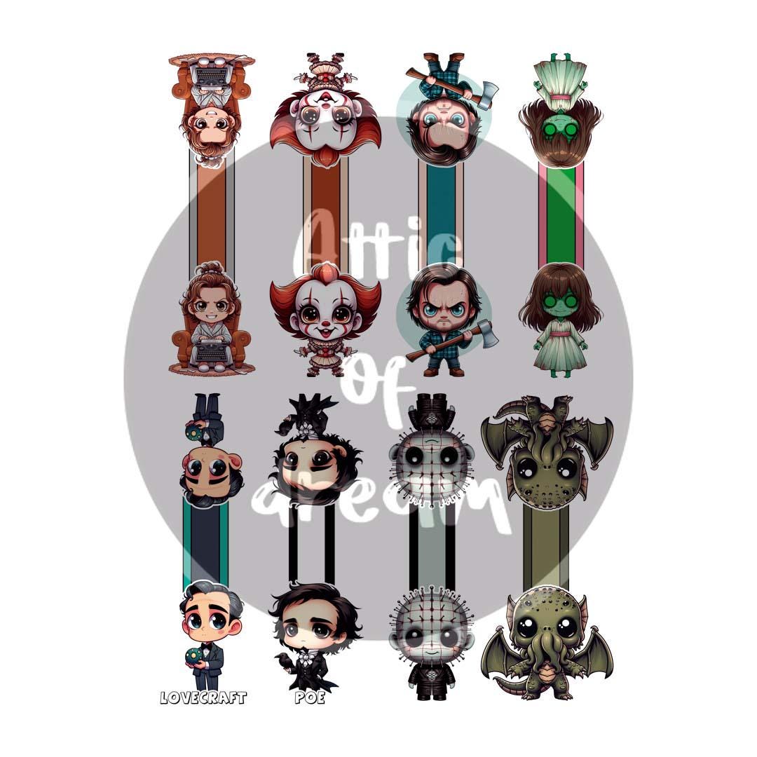Magnetic Bookmarks With Horror Icons in Chibi Style - Etsy