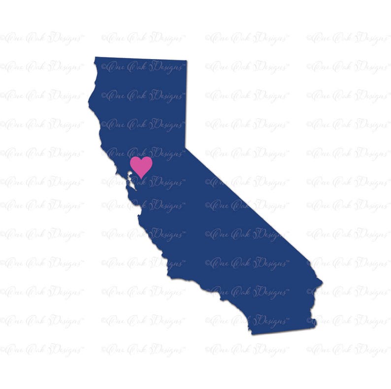 California Heart SVG DXF PNG for Cameo Cricut & Other | Etsy