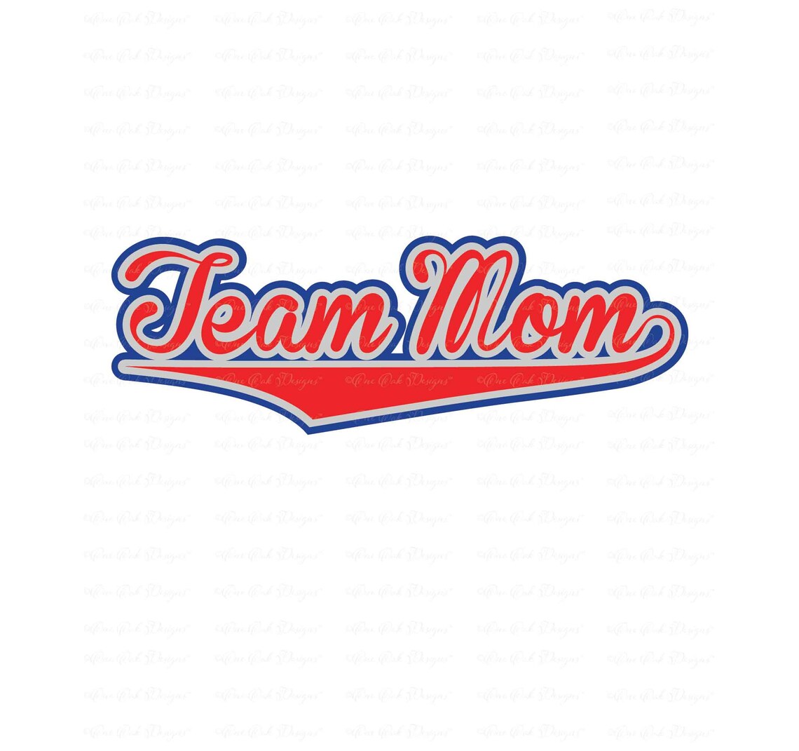 Team Mom Script SVG DXF PNG Cut File - Etsy