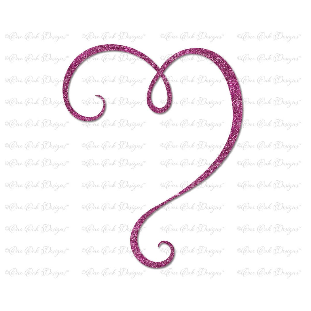 Swirly Heart Flourish SVG File Vector Svg / Pdf / Dxf / Jpg / Png / for ...