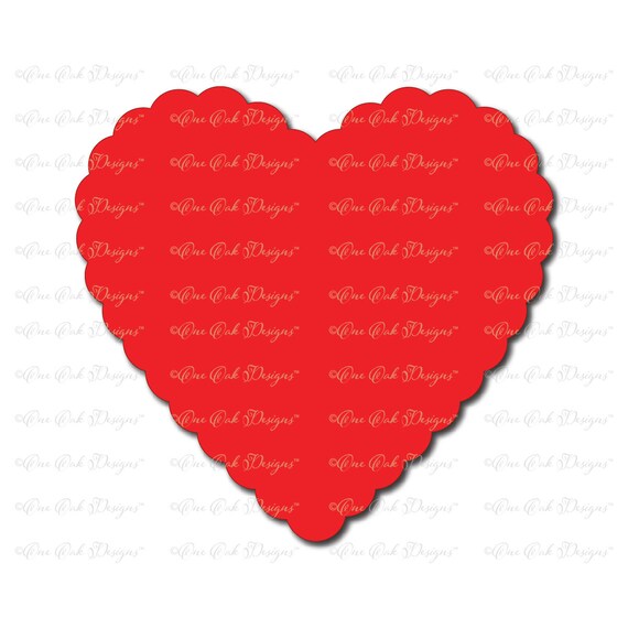 Scallop Heart Valentine SVG File Svg / Dxf / Png / Pdf / Jpg | Etsy