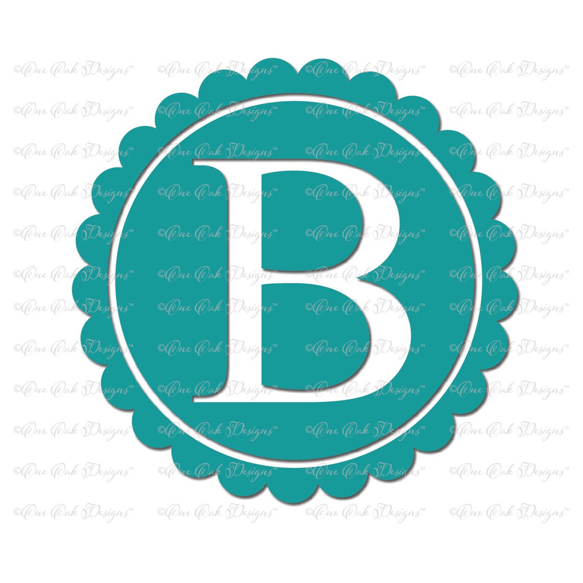 Scallop Monogram Alphabet Letter B SVG File Svg / Dxf / Pdf / - Etsy