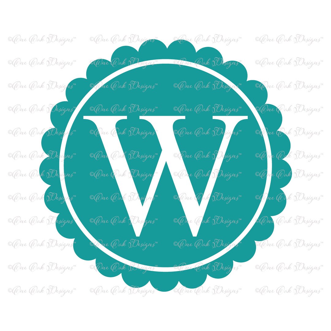 Scallop Monogram Alphabet Letter W SVG File Svg / Dxf / Pdf / Png / Jpg ...