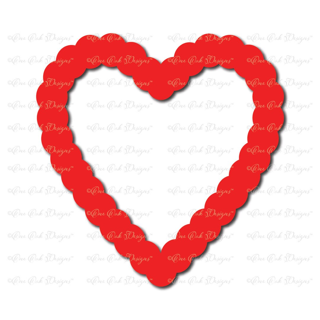 Scallop Heart Frame Valentine SVG File Svg / Dxf / Png / Pdf / Jpg for ...