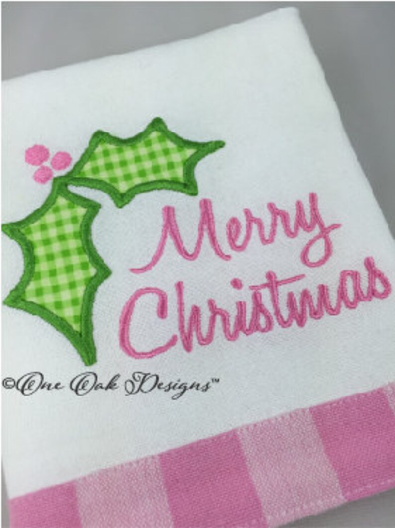 Merry Christmas Holly Applique Embroidery Design for Cameo - Etsy