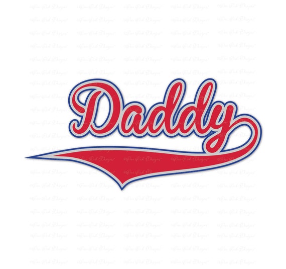 Daddy Baseball Script SVG DXF PNG Cut File | Etsy