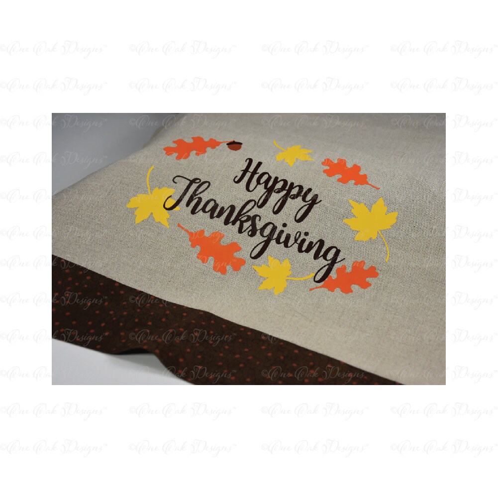 Happy Thanksgiving With Leaves SVG DXF PNG Cut File for Cameo, Cricut ...