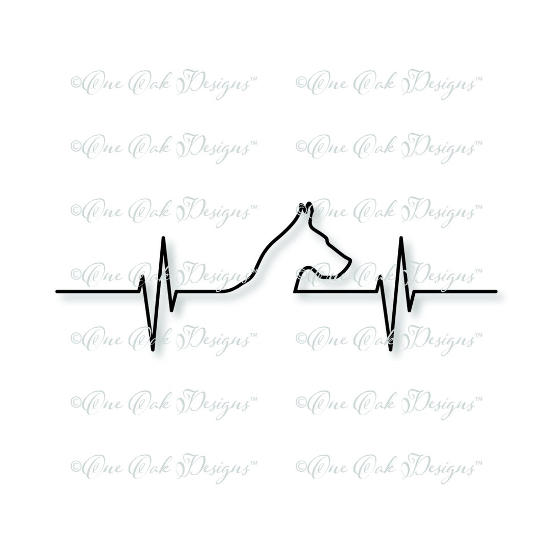 Great Dane Dog EKG Heartbeat SVG File PDF / Dxf / Jpg / Png / Eps / Ai ...
