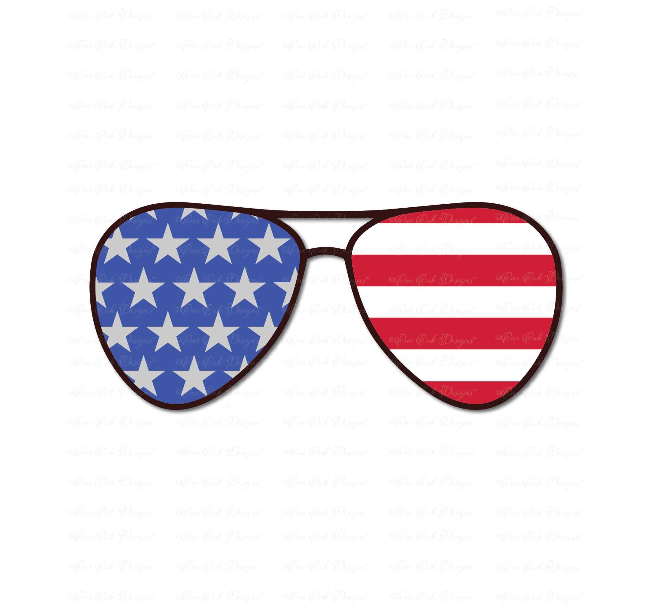 Patriotic Aviator Sunglasses SVG DXF PNG cut file for Cricut | Etsy