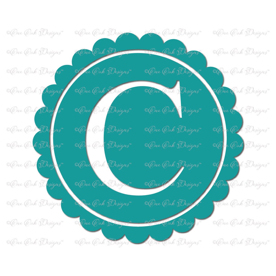 Scallop Monogram Alphabet Letter C SVG File Svg / Dxf / Pdf / Png / Jpg ...