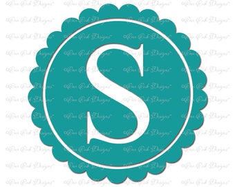 Scallop Monogram Alphabet Letter A SVG File Svg / Dxf / Pdf / Png / Jpg ...