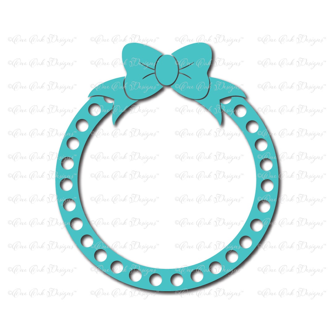 Bow Dot Circle Monogram Frame SVG File Svg / Dxf / Png / Pdf / Jpg for ...