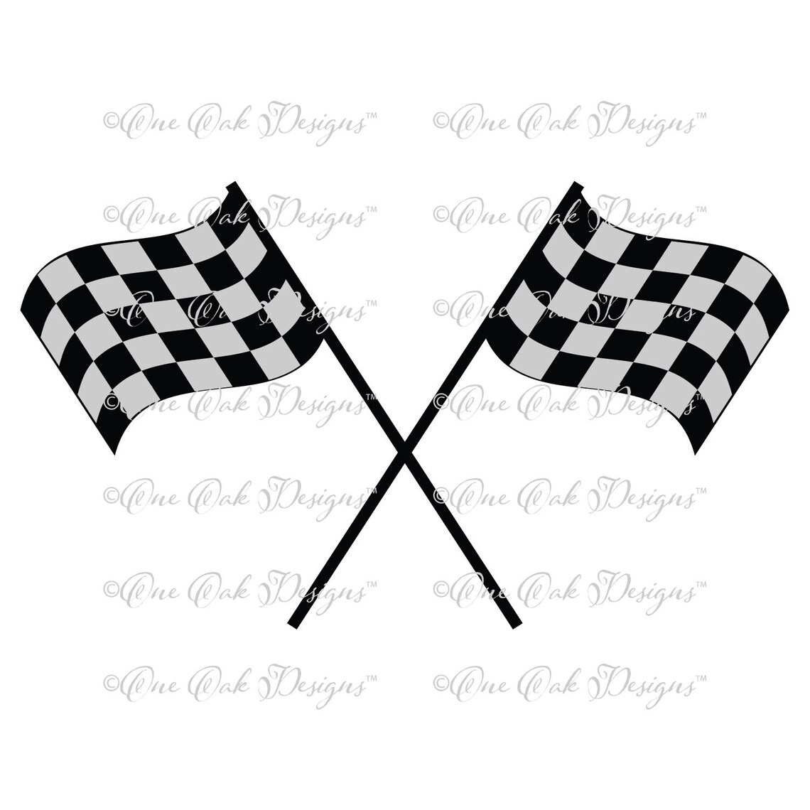 Crossed Checkered Flag 2 SVG File PDF DXF Eps Ai Png Jpg - Etsy