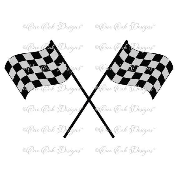 Crossed Checkered Flag 2 SVG File PDF DXF eps ai png jpg | Etsy