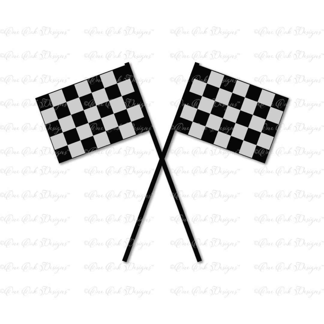 Crossed Checkered Flag SVG DXF PNG for Cameo, Cricut & Other Electronic ...