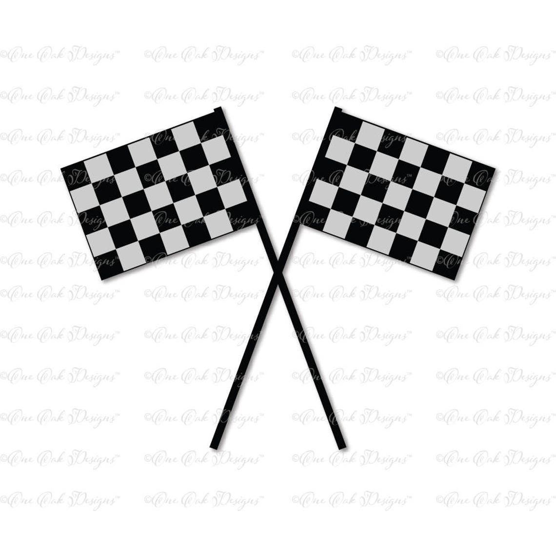 Crossed Checkered Flag SVG DXF PNG for Cameo Cricut & Other - Etsy