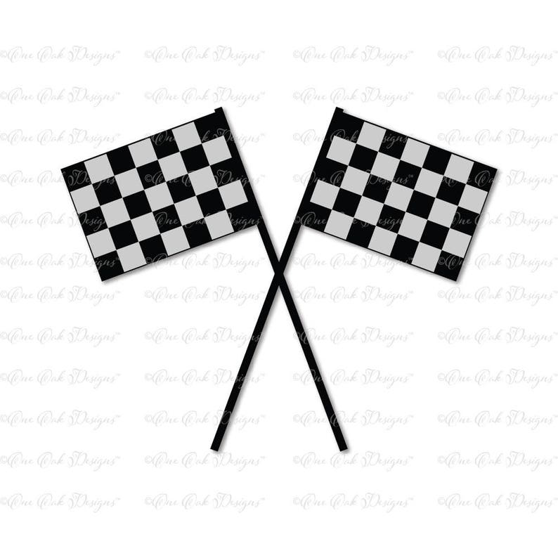 Crossed Checkered Flag SVG DXF PNG for Cameo Cricut & other | Etsy