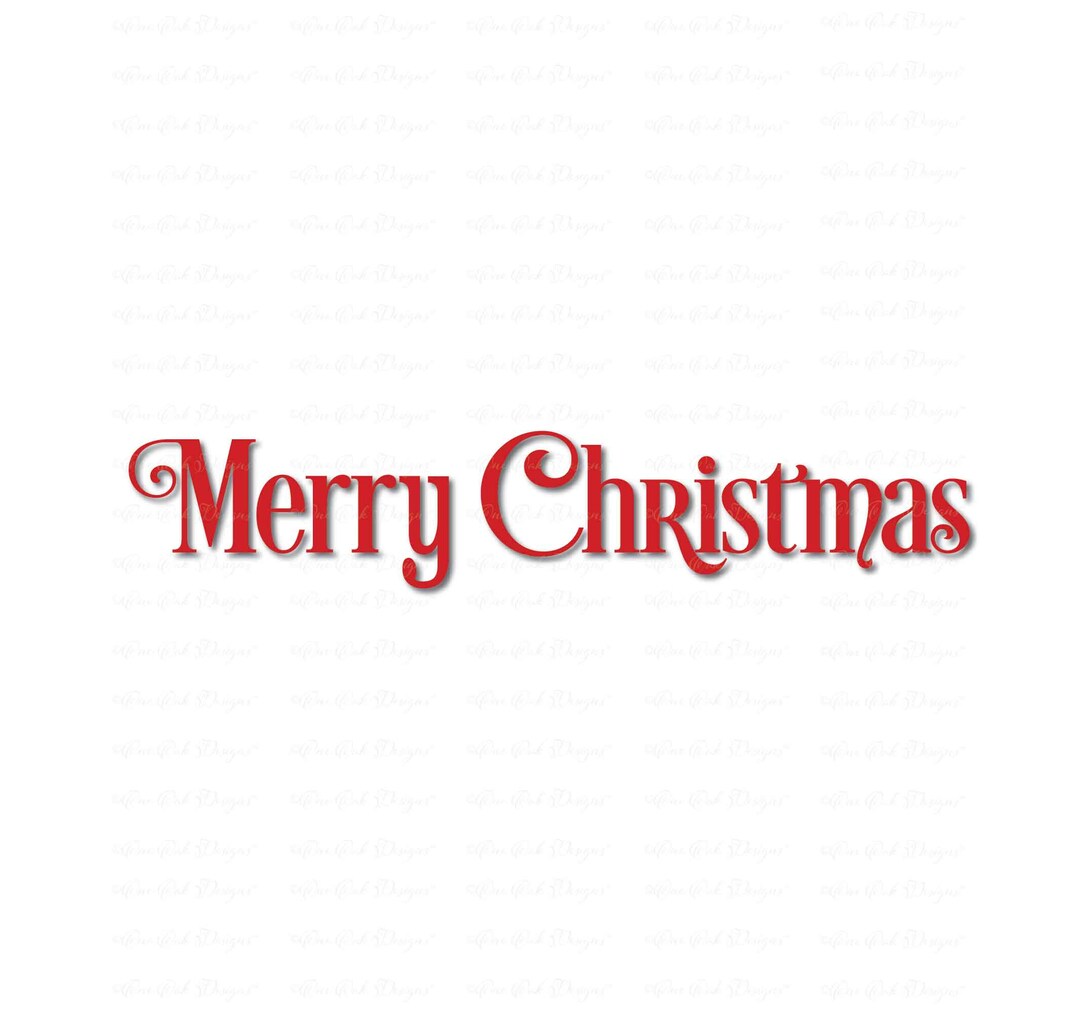 Merry Christmas Long SVG DXF PNG Cut File for Cameo Cricut Brother Scan ...