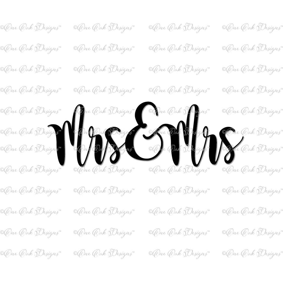 Mrs & Mrs SVG DXF PNG File for Cameo, Cricut and Other Electronic ...