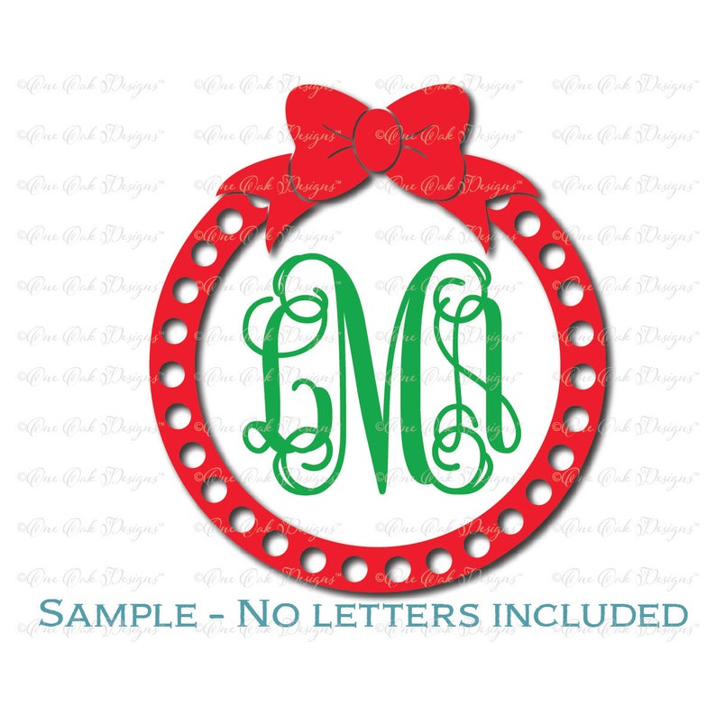 Bow Dot Circle Monogram Frame SVG File Svg / Dxf / Png / Pdf / - Etsy