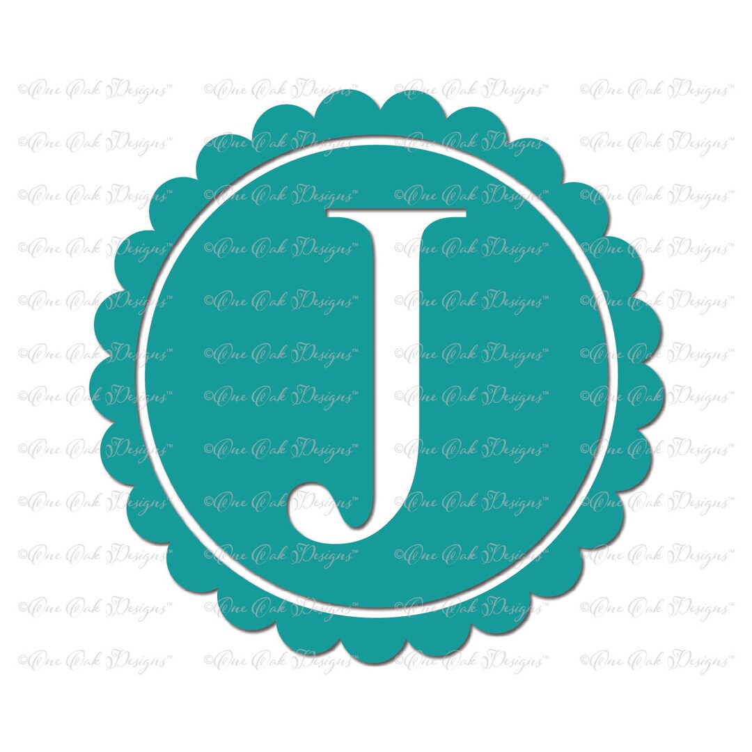 Scallop Monogram Alphabet Letter J SVG File Svg / Dxf / Pdf / Png / Jpg ...