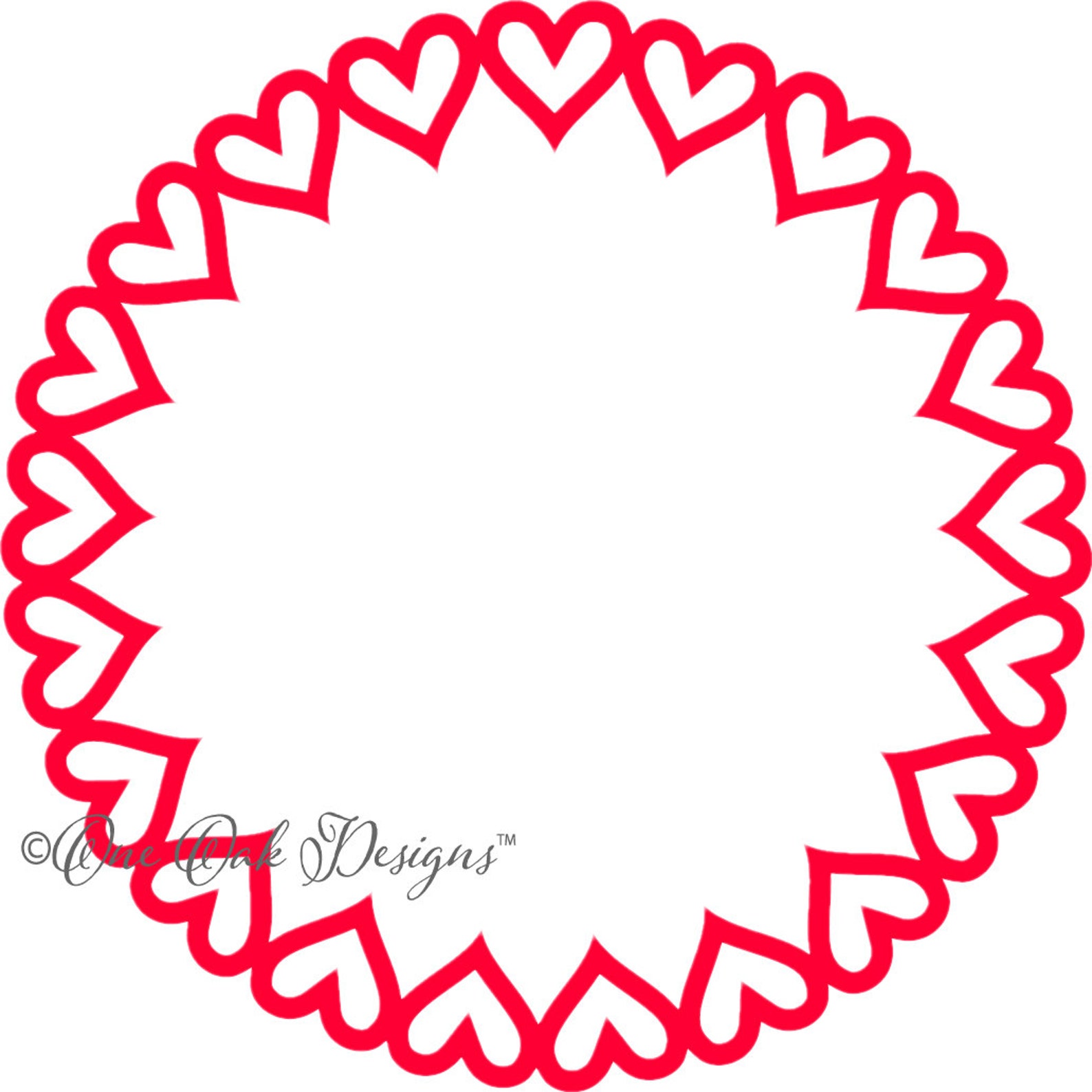Open Heart Circle Monogram Frame SVG File PDF / Dxf / Jpg / - Etsy