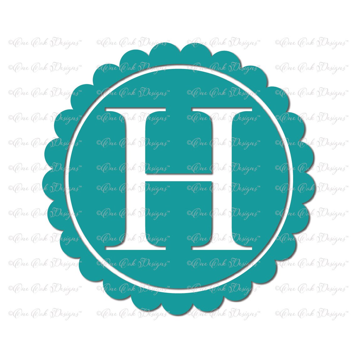 Scallop Monogram Alphabet Letter H SVG File Svg / Dxf / Pdf / | Etsy