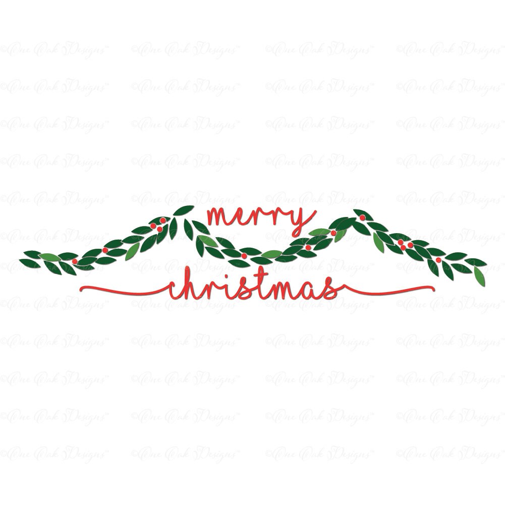 Merry Christmas Garland SVG DXF PNG Cut file for Cricut Cameo | Etsy