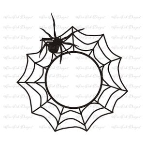 Spider Web Circle Monogram Frame SVG File Svg Dxf Png Pdf Jpg for Cameo ...