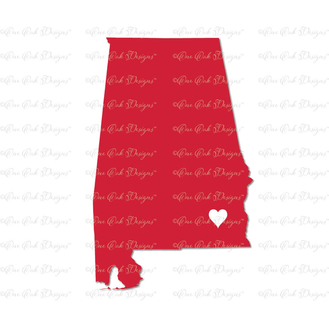 Alabama Heart SVG File PDF / Dxf / Jpg / Png / for Cameo, Cricut ...