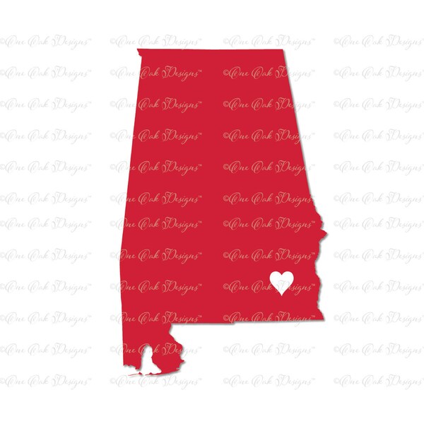 Alabama Heart - Etsy