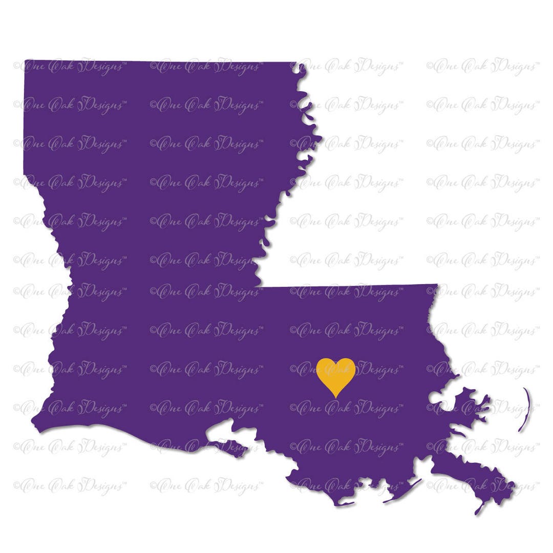 Louisiana Heart SVG File PDF / Dxf / Jpg / Png / Svg File for Cameo ...