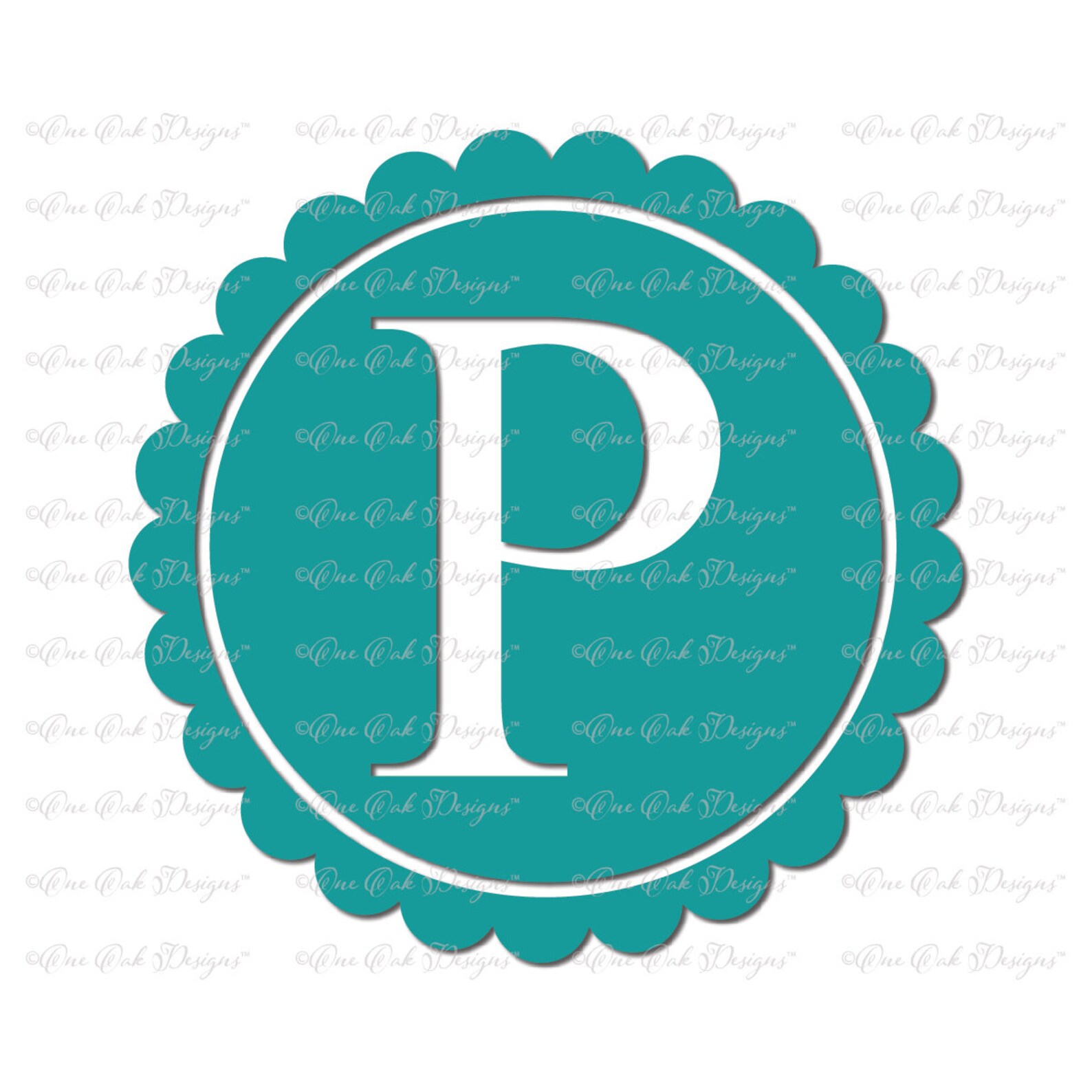 Scallop Monogram Alphabet Letter P SVG File Svg / Dxf / Pdf / Png / Jpg ...