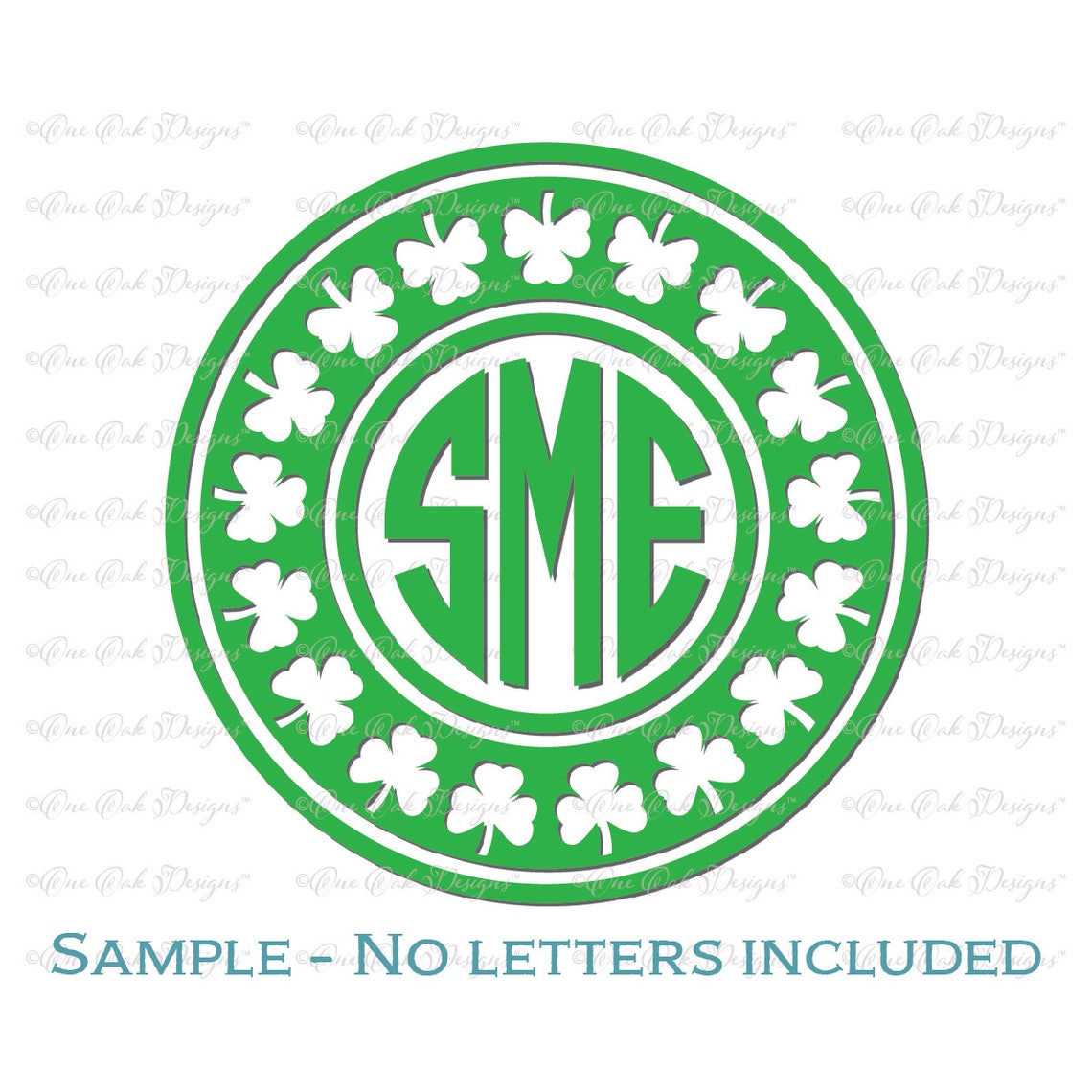 Shamrock Circle Monogram Frame SVG File Svg / Dxf / Png / Pdf / Jpg for ...