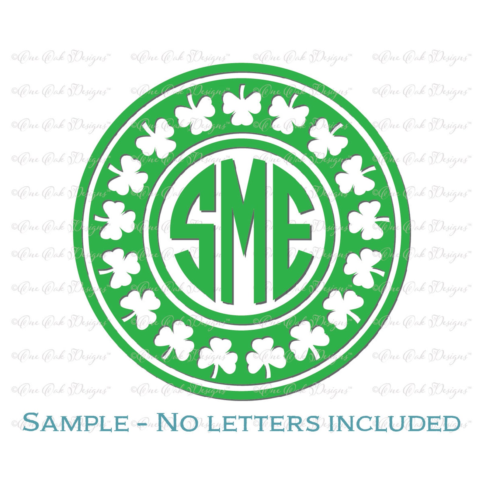 Shamrock Circle Monogram Frame SVG File Svg / Dxf / Png / Pdf / Jpg for ...