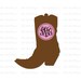 Cowboy Boot Monogram Frame SVG DXF PNG File for Cameo File for - Etsy