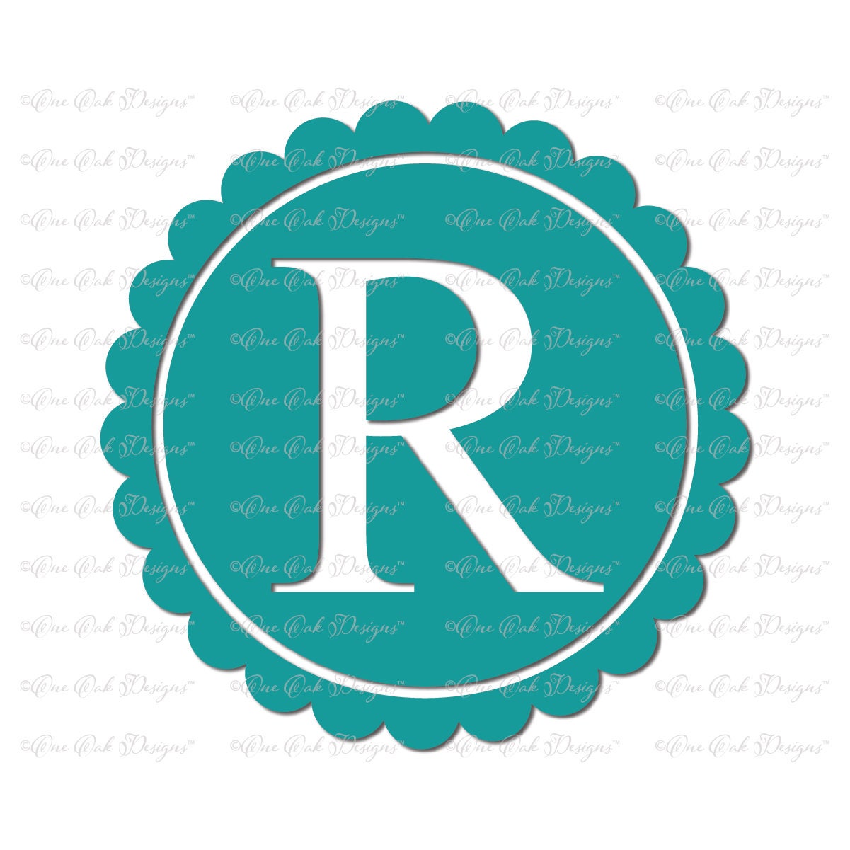 Scallop Monogram Alphabet Letter R SVG File Svg / Dxf / Pdf / Png / Jpg ...