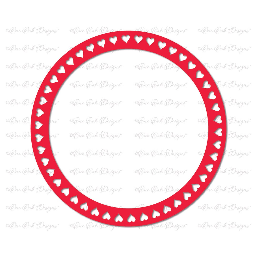 Heart Circle Monogram Frame SVG File PDF / Dxf / Jpg / Png / Svg File ...